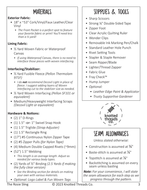 Rosie Sling PDF Pattern – Knotted Threads Co., LLC