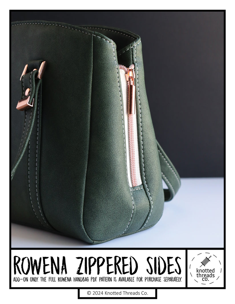 Rowena Zippered Sides Add-On PDF Pattern – Knotted Threads Co., LLC