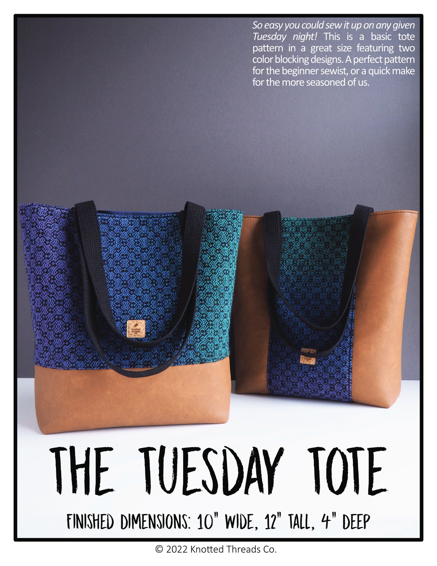 BUNDLE: Tuesday Tote + Weekend Add-On Pack PDF Pattern – Knotted ...