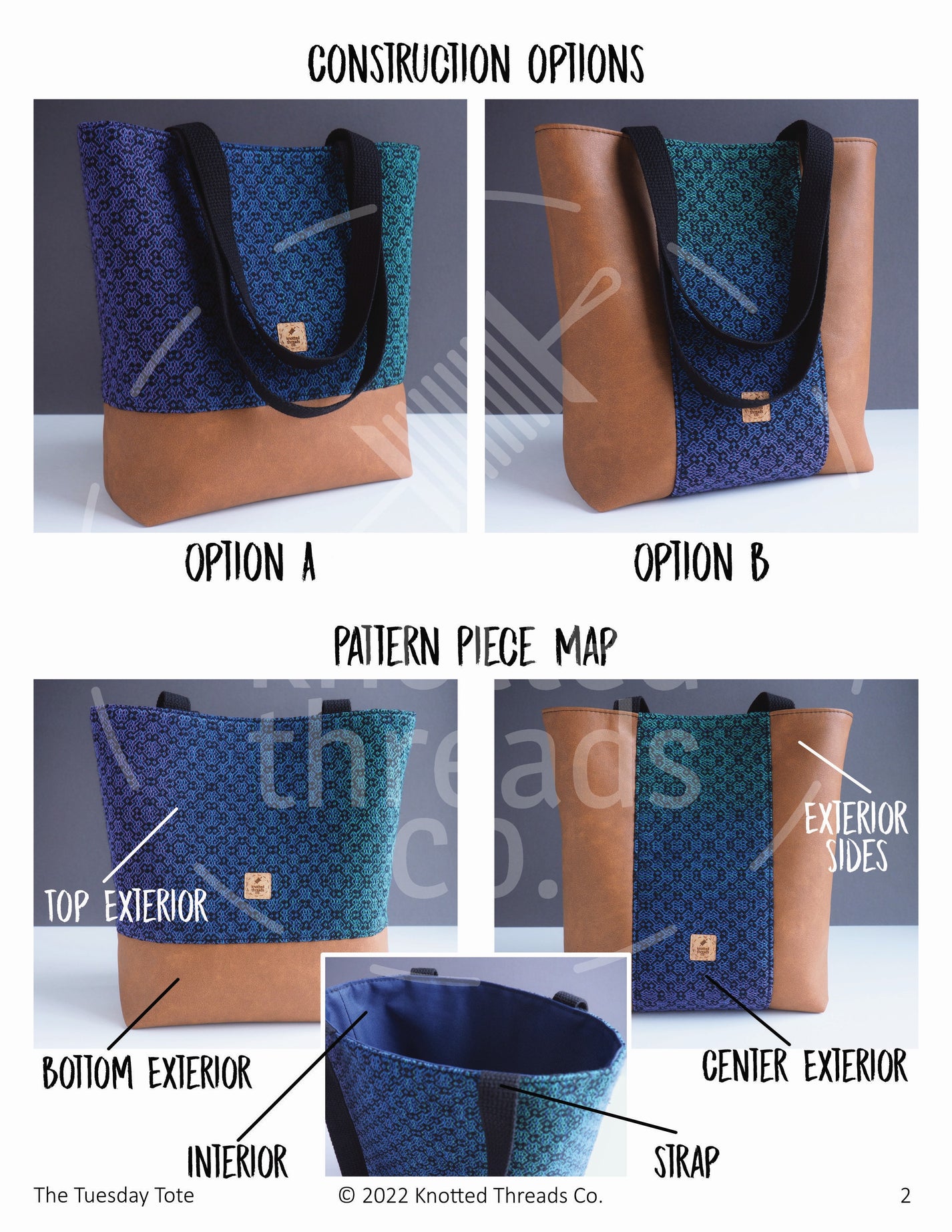 The Tuesday Tote PDF Pattern | Beginner Friendly | 2-n-1: Two Construc ...